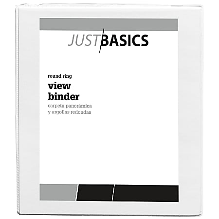 Just Basics View 3 Ring Binder 1 Round Rings White Pack Of 12 - Office ...