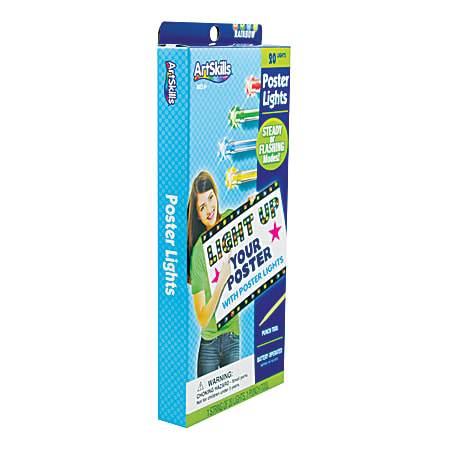 ArtSkills Battery Operated Poster Lights Assorted Colors String of 20 ...