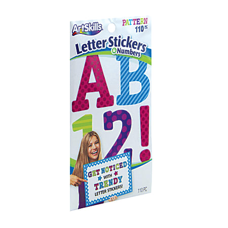 ArtSkills Alpha LetterNumber Stickers 2 12 Assorted Colors Pack Of 110 ...
