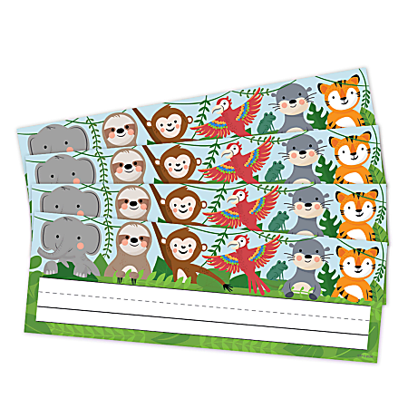 Creative Teaching Press Name Plates 9 12 x 3 14 Jungle Friends 36 ...