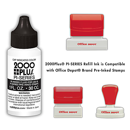 Pre inked Stamp Re Inking Fluid 30 CC. Black - Office Depot