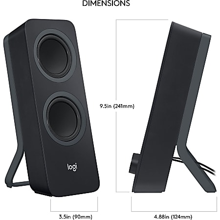 Logitech Z207 Bluetooth Computer Speakers Black Pack Of 2 - Office Depot