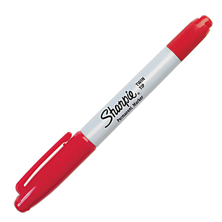 Sharpie Twin Tip Permanent Markers FineUltra Fine Points Red Pack Of 12 ...