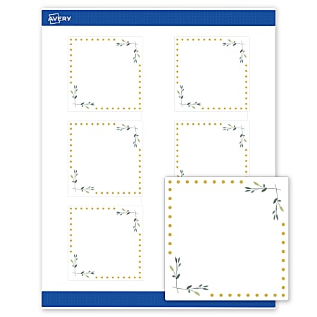 Avery Print To The Edge Labels Sure Feed S00 DN6 PRWMP10 3 x 3 Matte ...