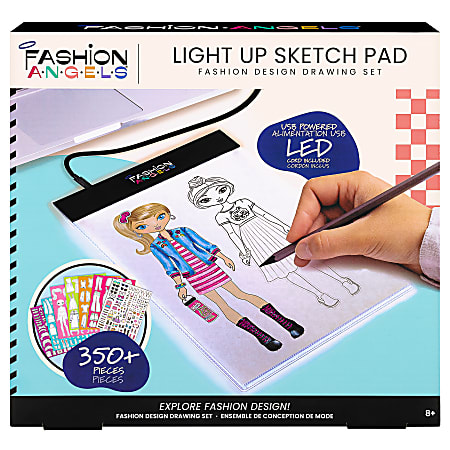 Fashion Angels Fashion Design Light Up Sketch Pad Craft Kit - Office Depot