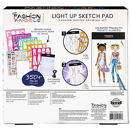 Fashion Angels Fashion Design Light Up Sketch Pad Craft Kit - Office Depot