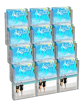 Azar Displays Wall Mount Brochure Holder Bifold 12 Pockets 19 18 x 21 ...