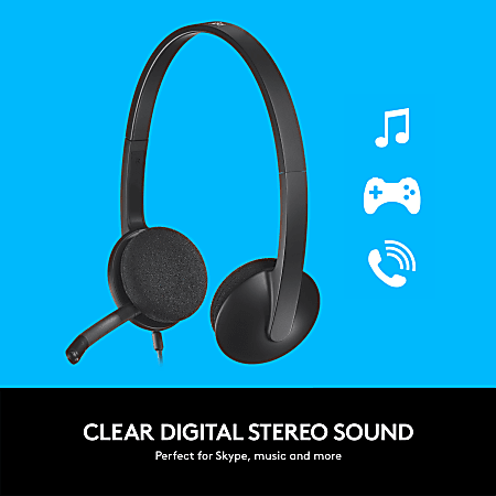 Logitech H340 USB Headset Black - Office Depot