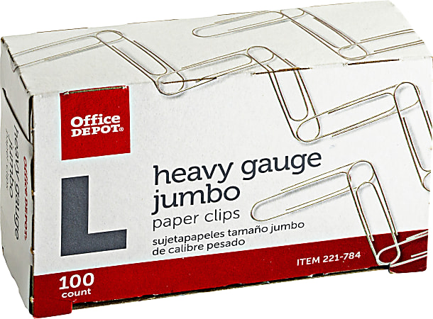 Office Depot Brand Paper Clips 500 Total Jumbo Silver 100 Per Box Pack ...