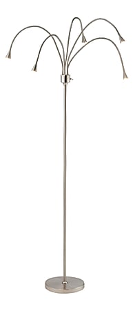 Adesso Firefly LED Floor Lamp 73 H Silver - Office Depot