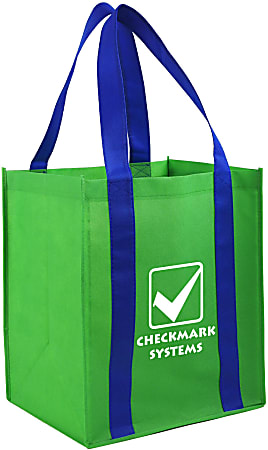 Custom Promotional Color Strap Colossal Grocery Tote 15 x 13 - Office Depot
