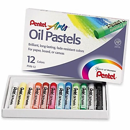 Pentel Arts Oil Pastels Assorted Colors Pack Of 12 - Office Depot