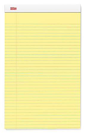 Office Depot Brand Writing Pads 8 12 x 14 LegalWide Ruled 50 Sheets ...