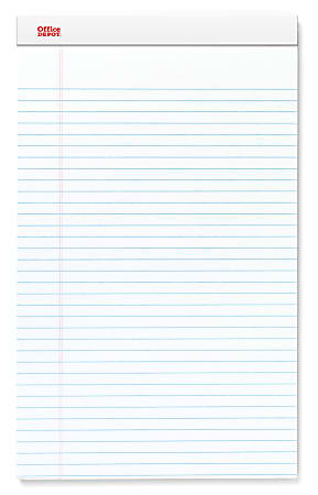 Office Depot Brand Writing Pads 8 12 x 14 LegalWide Ruled 50 Sheets ...