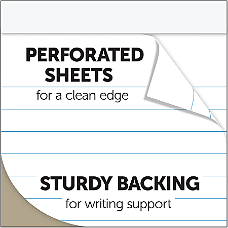 Office Depot Brand Writing Pads 8 12 x 14 LegalWide Ruled 50 Sheets ...
