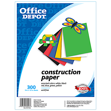 Office Depot Brand Construction Paper Value Pack 9 x 12 Pack Of 300 ...