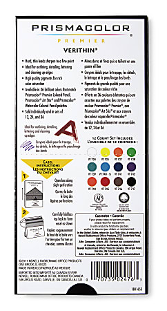 Prismacolor Verithin Art Color Pencils Assorted Pack of 12 - Office Depot
