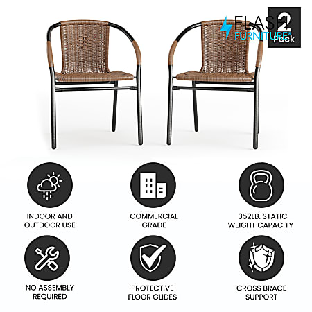 Flash Furniture Lila Restaurant Stack Chairs Medium BrownBlack Pack Of ...