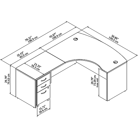 corner desk dimensions