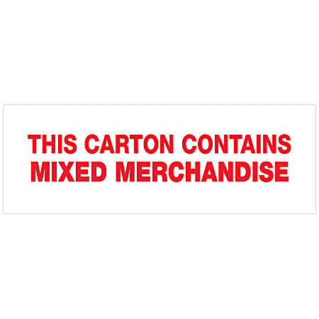 Tape Logic Pre Printed Carton Sealing Tape Mixed Merchandise 2 x 110 Yd ...