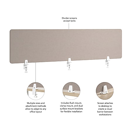 WorkPro Motiva Desktop Privacy Screen 18 H x 70 W x 2 D Warm Beige ...