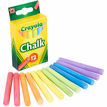 Crayola Colored Chalk 3 516 Assorted Colors Box Of 12 Pieces - Office Depot