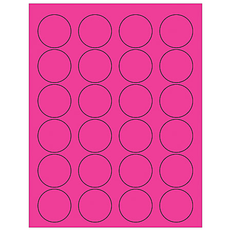 Tape Logic Labels LL193PK Circle 1 58 Fluorescent Pink Case Of 2400 ...