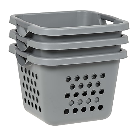 Iris Hamper 32 Qt Gray Pack Of 3 Hampers - Office Depot