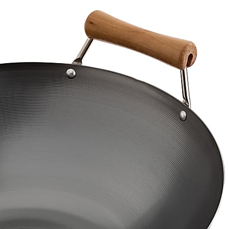 Joyce Chen Classic Series Carbon Steel Wok With Birch Handles 14 Silver ...