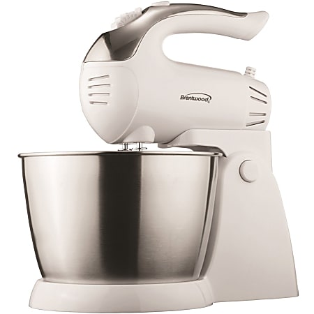 Brentwood 5 Speed Stand Mixer With Stainless Steel Bowl WhiteStainless ...