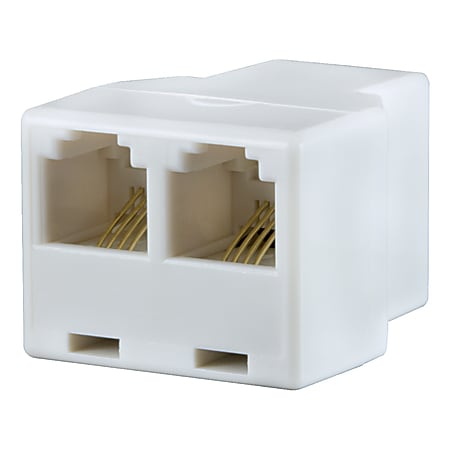 PowerGear In line Duplex Adapter 4C White 76570 - Office Depot