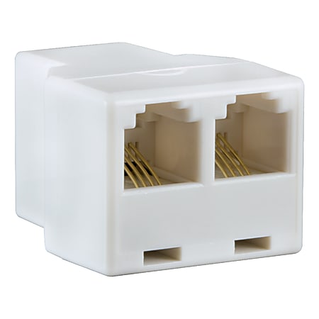 PowerGear In line Duplex Adapter 4C White 76570 - Office Depot