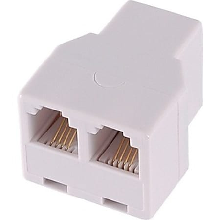 PowerGear In line Duplex Adapter 4C White 76570 - Office Depot