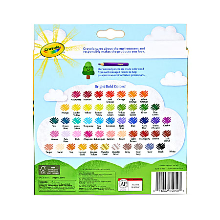 Crayola Color Pencils Assorted Colors Box Of 50 Color Pencils - Office ...