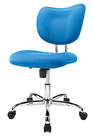 Brenton Studio Jancy Mesh Low Back Fabric Task Chair BlueChrome ...