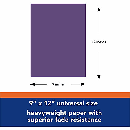 Tru Ray Construction Paper 50percent Recycled 9 x 12 Purple Pack Of 50 ...