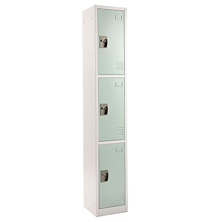 Alpine Large 3 Tier Steel Lockers 72 H x 12 W x 12 D Misty Green Pack ...