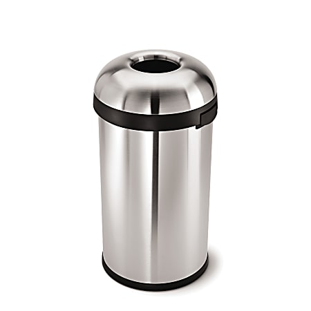 simplehuman Large Brushed Stainless Steel Narrow Opening Bullet Trash ...