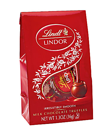 Lindt Lindor Milk Chocolate Mini Bag 3ct. 1.3oz. 24 Bags - Office Depot