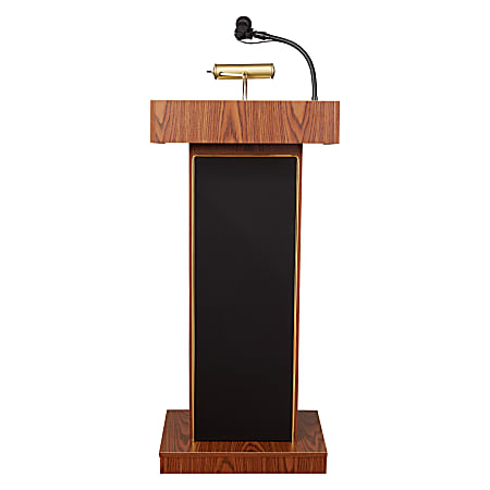 Oklahoma Sound The Orator Fixed Height Lectern Medium Oak - Office Depot
