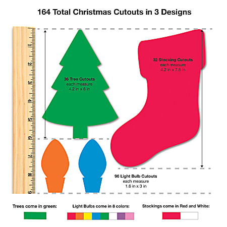FreshCut Crafts Punch Out Paper Cutouts Christmas Shapes Trees ...