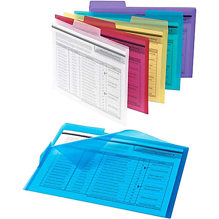 Office Depot Brand Poly Project Tab Folders Letter Size Assorted Colors ...