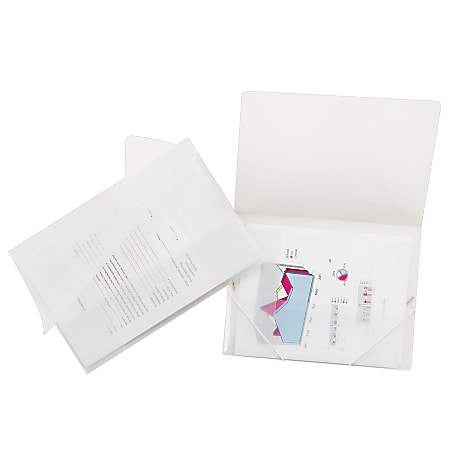 Office Depot Brand SuperLine Poly Expanding Wallet Letter Size Clear ...