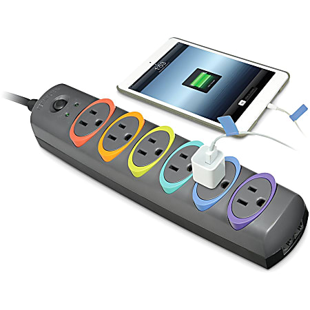 Kensington SmartSockets Premium Surge Protector 1260 Joules 6 Outlet 8 ...