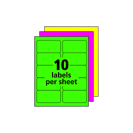 Avery High Visibility Permanent Shipping Labels 5956 2 x 4 Assorted ...