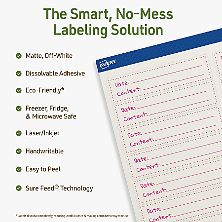 Avery Dissolvable Labels With Sure Feed Technology 94202 DWMP25 ...