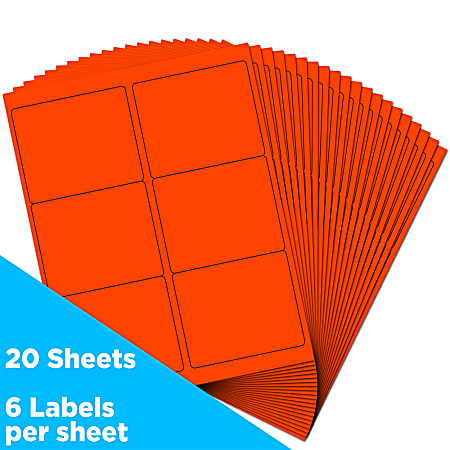 JAM Paper Mailing Address Labels Rectangle 3 13 x 4 Neon Red Pack Of ...