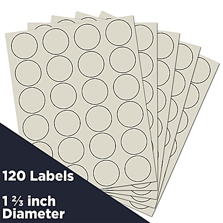 JAM Paper Circle Label Sticker Seals 1 23 Ivory Pack Of 120 - Office Depot