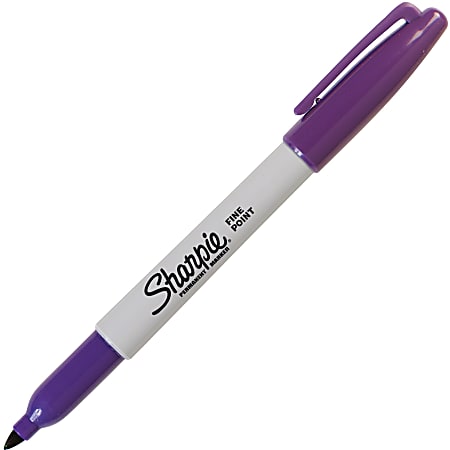 Sharpie Permanent Markers Fine Point Purple Pack Of 12 - Office Depot