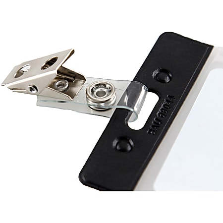 SICURIX ID Badge Holder Strap Clip Adapter 25 Clear Box of 25 - Office ...